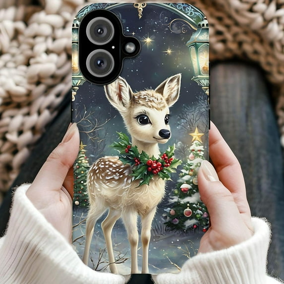 Cute Winter Fawn Holiday Themed Deer Phone Case for 17 16 15 14 13 12 ...