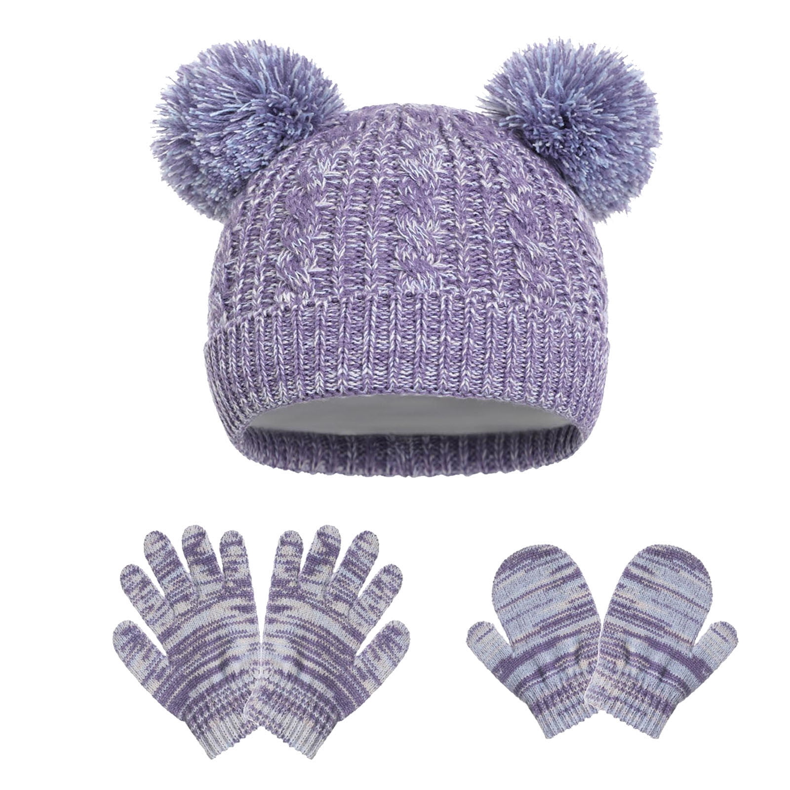 Cute Winter Hat & Glove Sets for Boys Girls Size 1-5 Toddlers Fleece ...