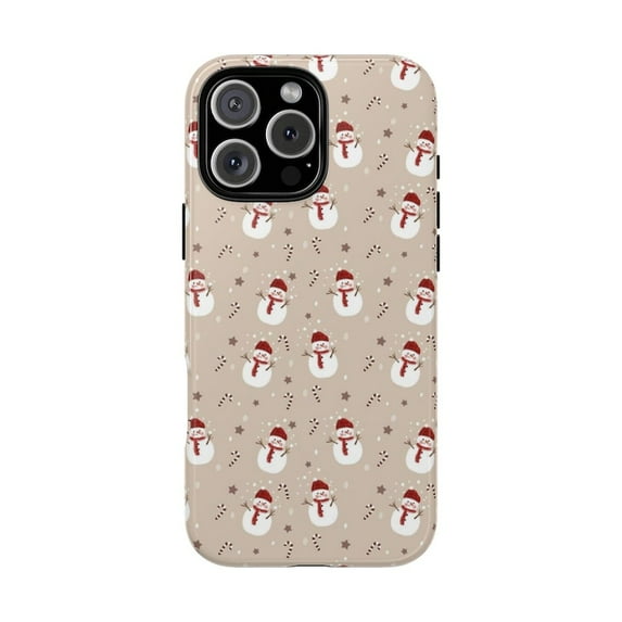 Cute Winter Holiday Beige Snowman Christmas Protective Tough Case for ...