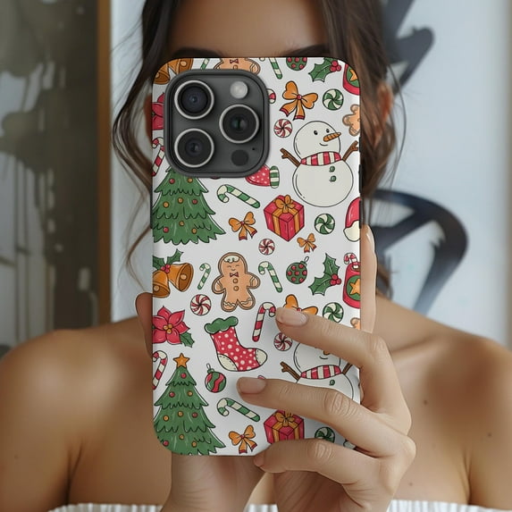 Cute Winter Kawaii Festive Holiday Phone Case with iPhone 17 to 11 Pro ...