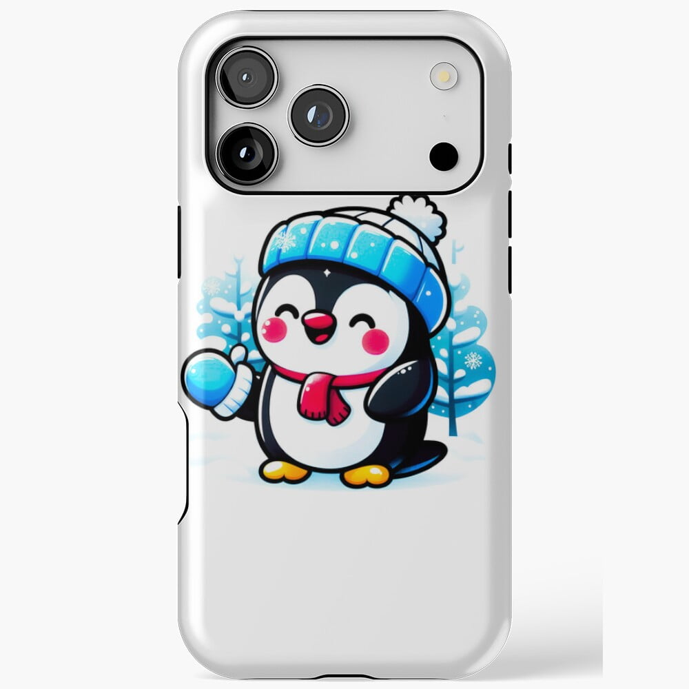 Cute Winter Penguin Snow Hat Scarf Case Compatible with iPhone 11-17 ...
