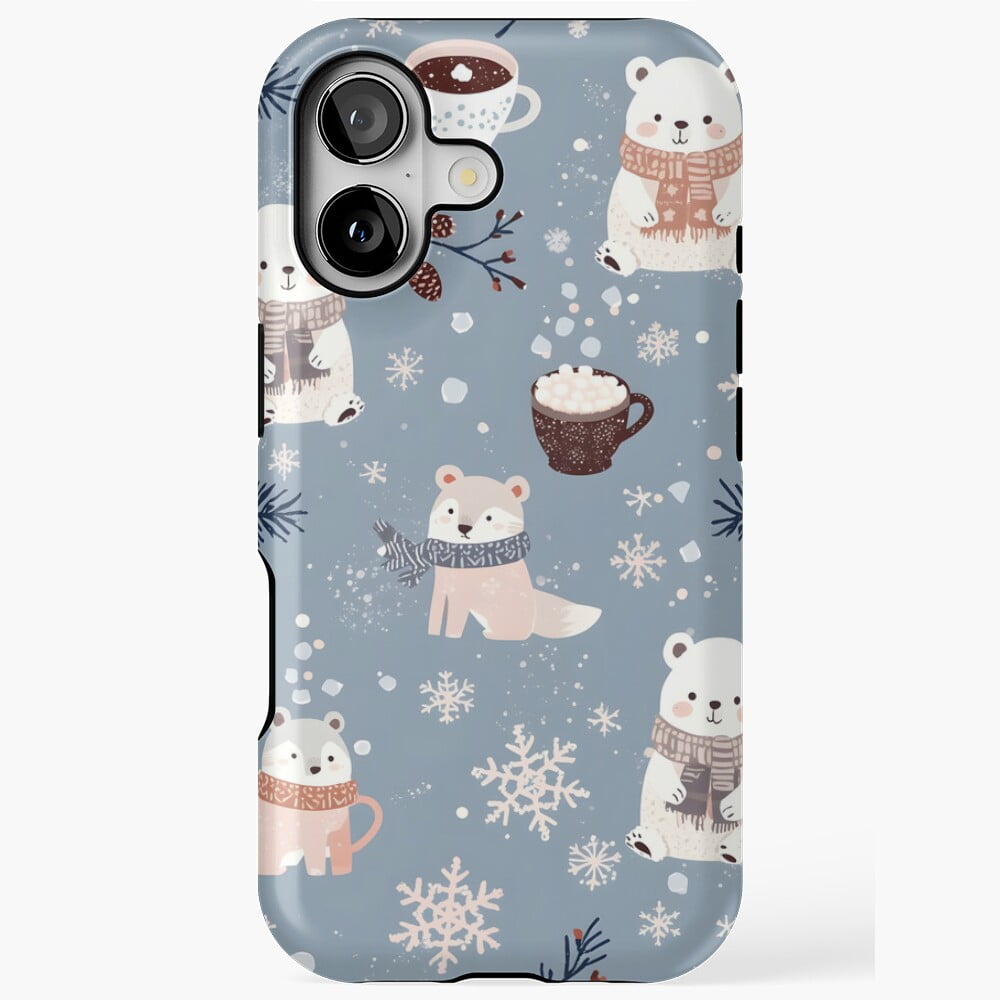 Cute Winter Woodland Animals Art Phone Case with iPhone 17 to 11 Pro ...