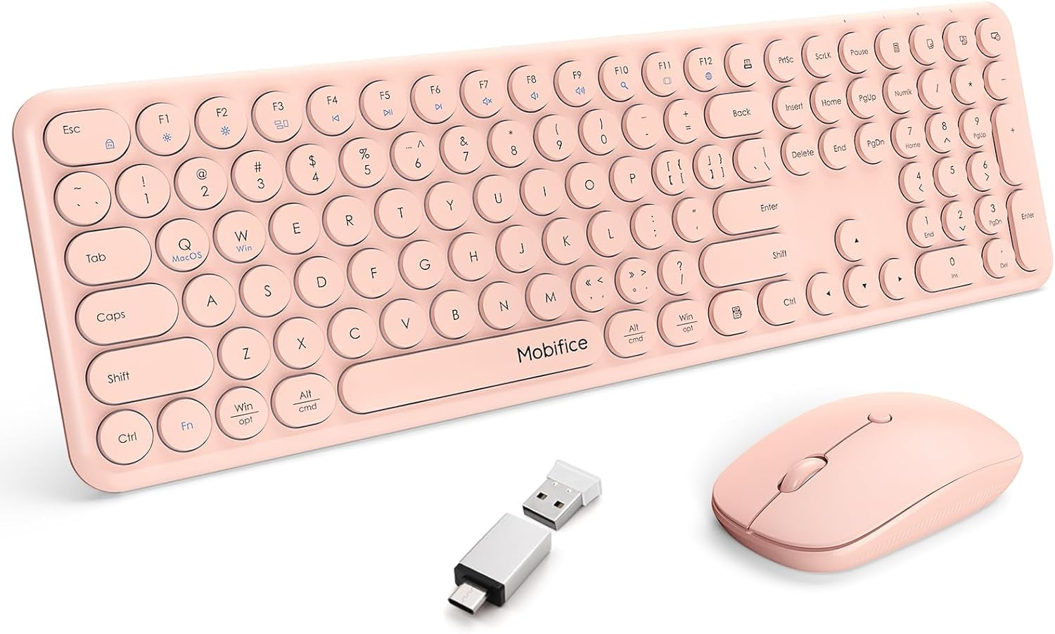 Cute Wireless Keyboard Mouse Combo Pink 2 4g Cordless Full Sized Computer Keyboard And Mouse Set