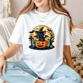 Cute Witch Bat on Pumpkin Full Moon Graphic Spooky Cat Art Unisex ...