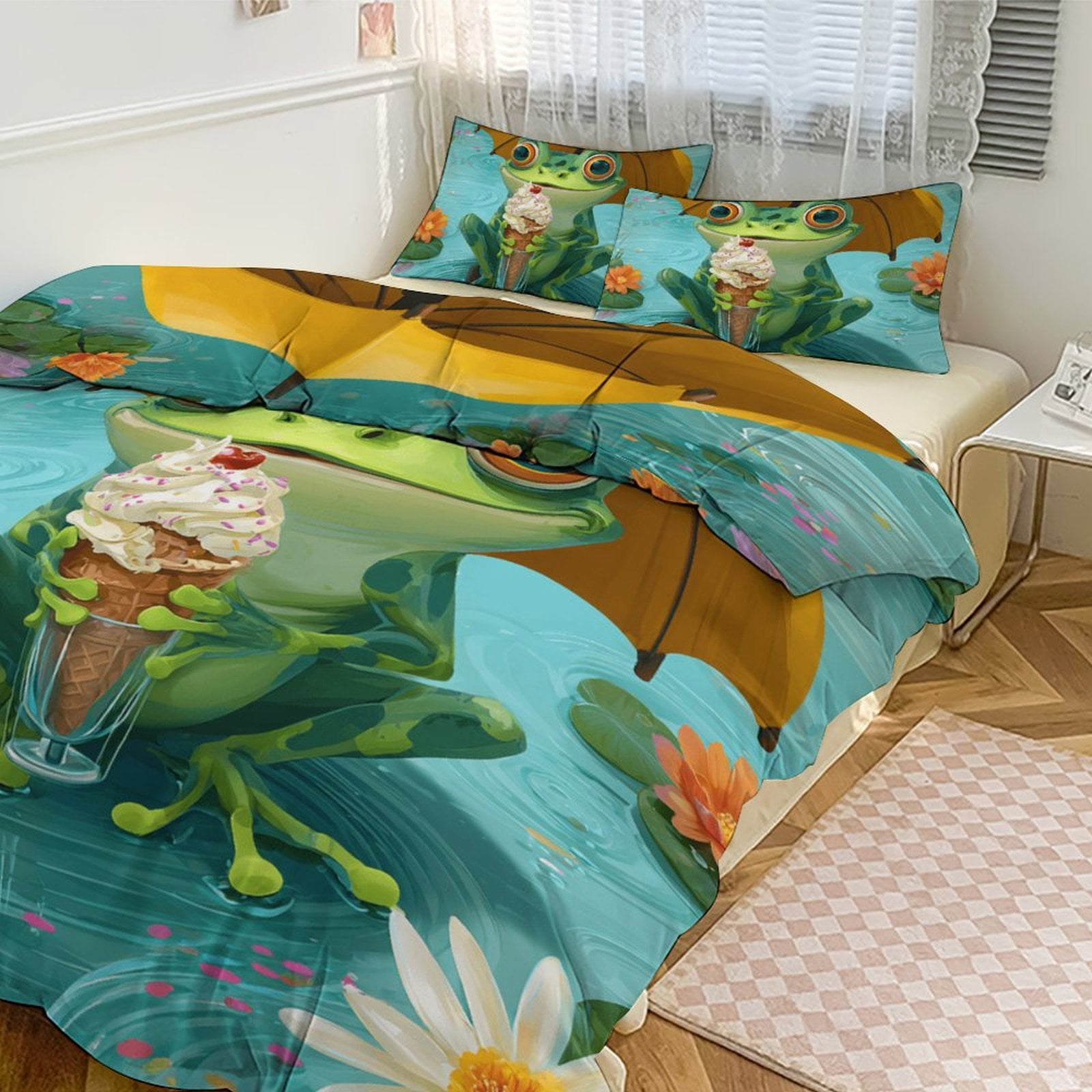 Cute Witch Frog Bedding Set with Zipper Closure for Girls & Boys ...