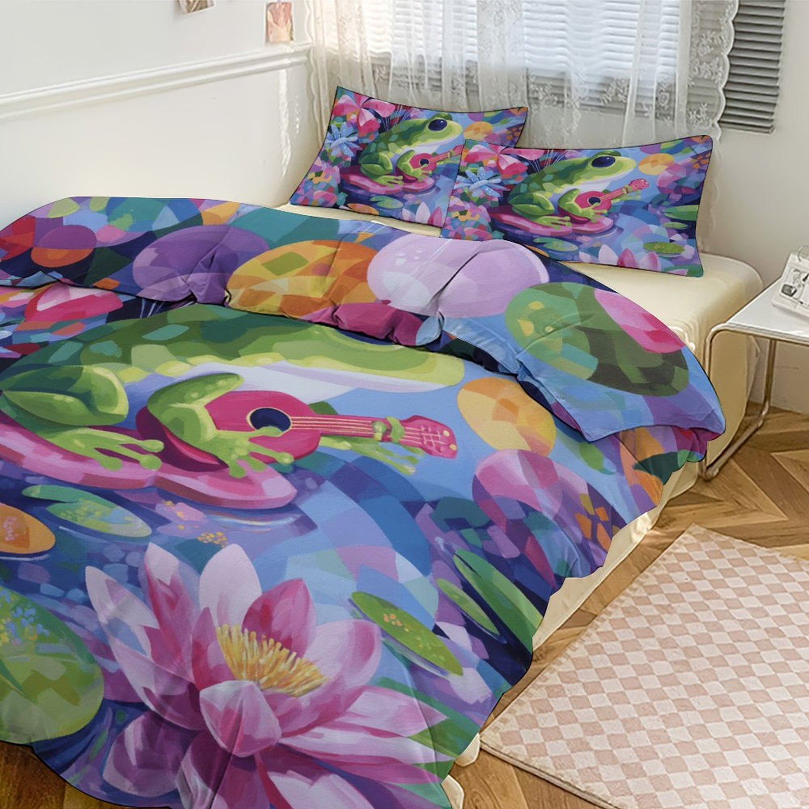 Cute Witch Frog Bedding Set with Zipper Closure for Girls & Boys ...