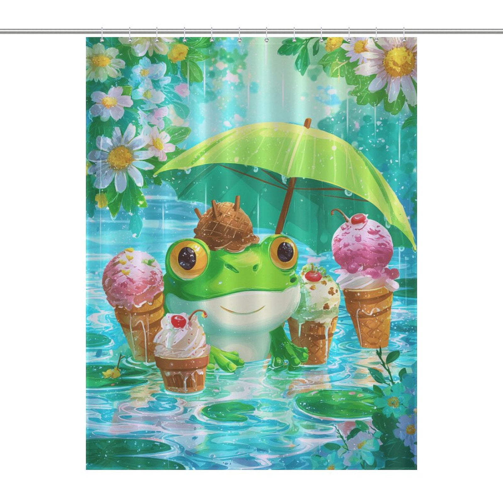 Cute Witch Frog Cloth Fabric Bathroom Decor Set with Hooks - Walmart.com