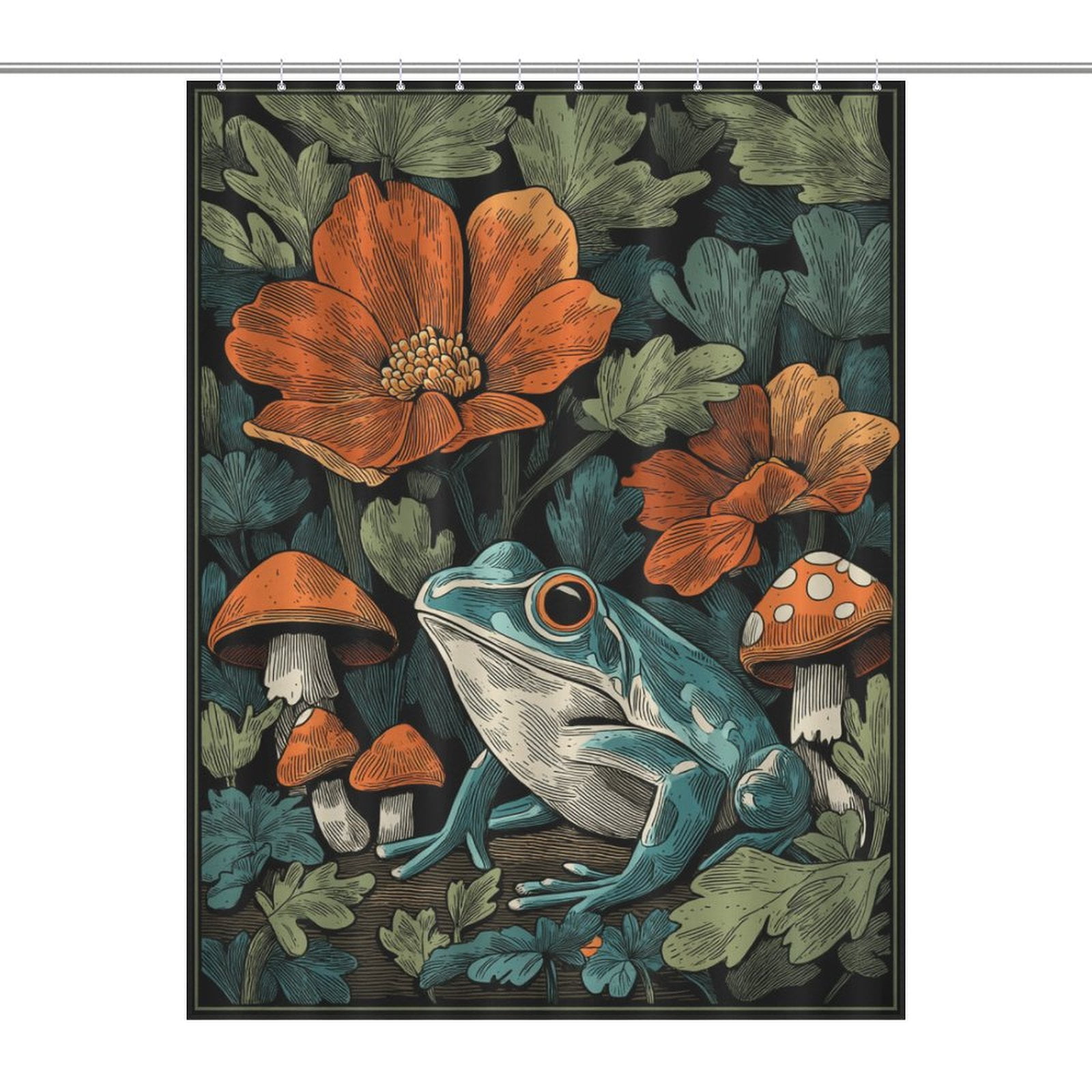 Cute Witch Frog Cloth Fabric Bathroom Decor Set with Hooks - Walmart.com