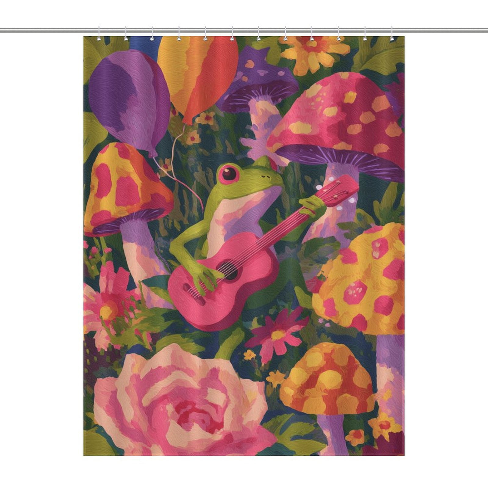 Cute Witch Frog Shower Curtain for Bathroom Bath Curtain Polyester Fabric Waterproof Bathroom ...