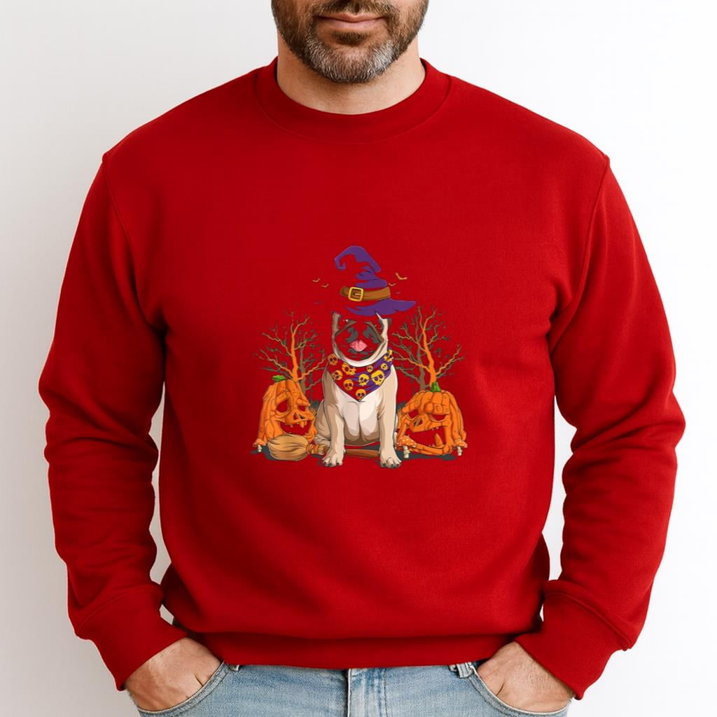 Cute Witchy Pug Dog Halloween Graphic, Funny Vintage Pet Lover ...