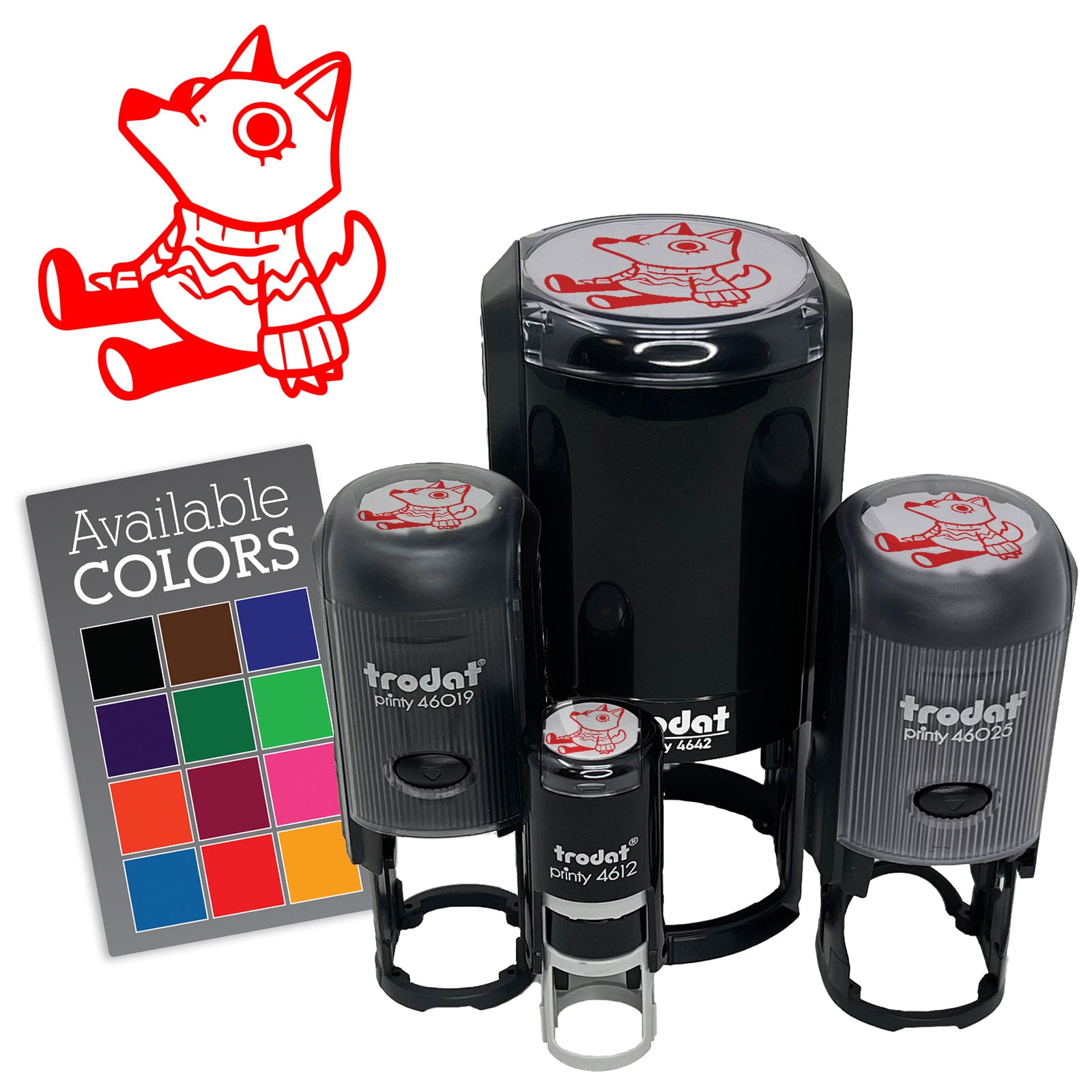 Cute Wolf Dog in Cozy Sweater Self-Inking Rubber Stamp for Stamping Ink ...