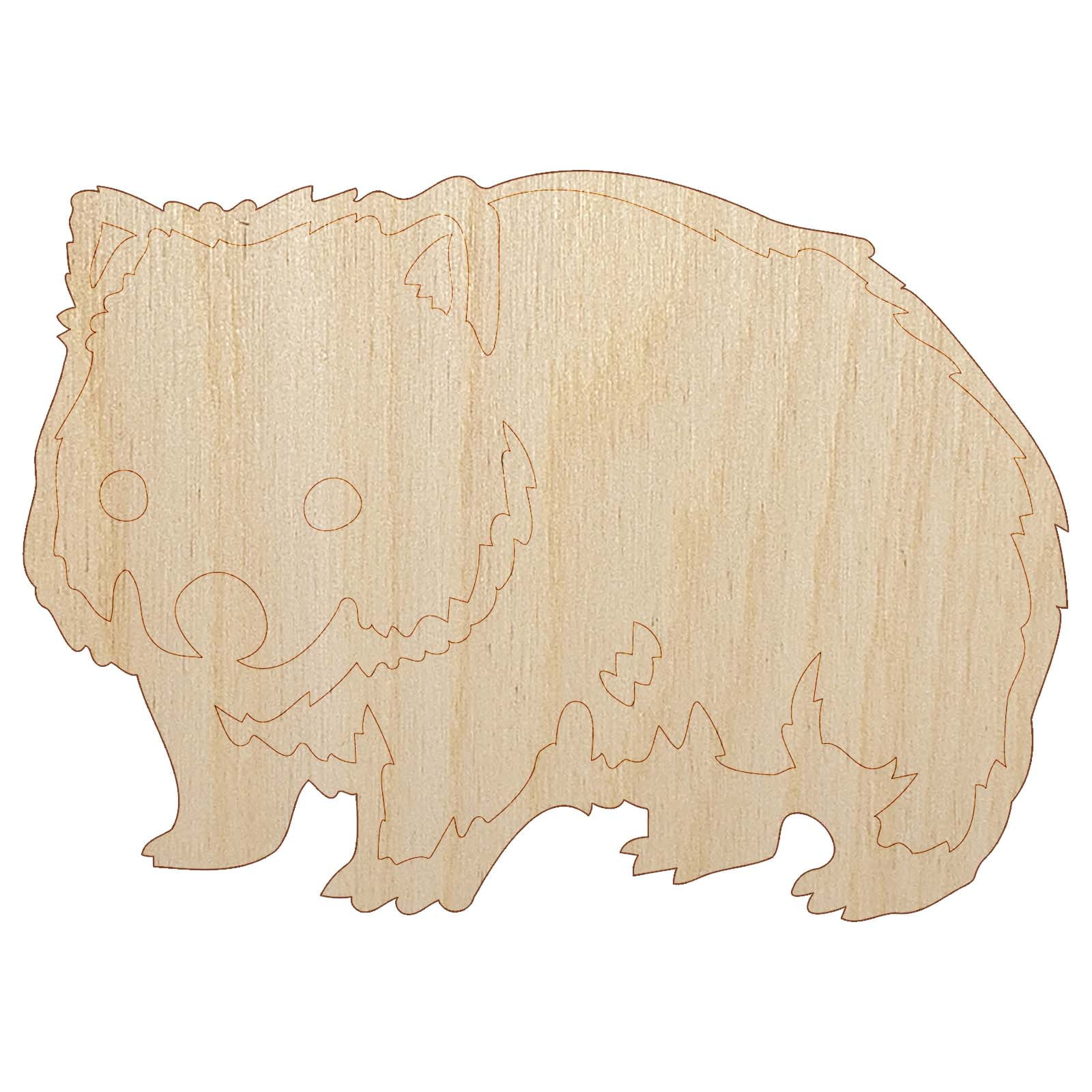 Cute Wombat Australian Marsupial Wood Shape Unfinished Piece Cutout ...