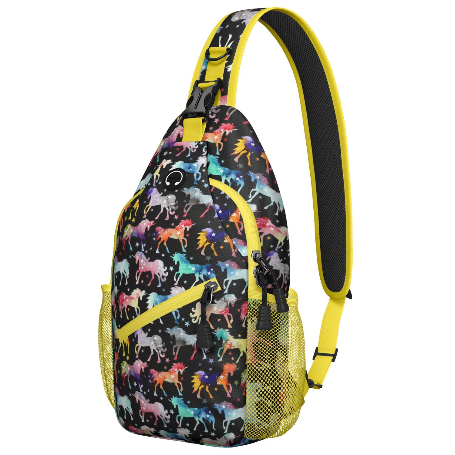 Cute Women Unicorn Pattern Sling Backpack for Women Women, Rainbow ...