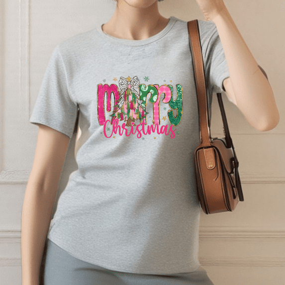 Cute Women'Women cotton Women's "Merry Christmas" Christmas Graphic ...