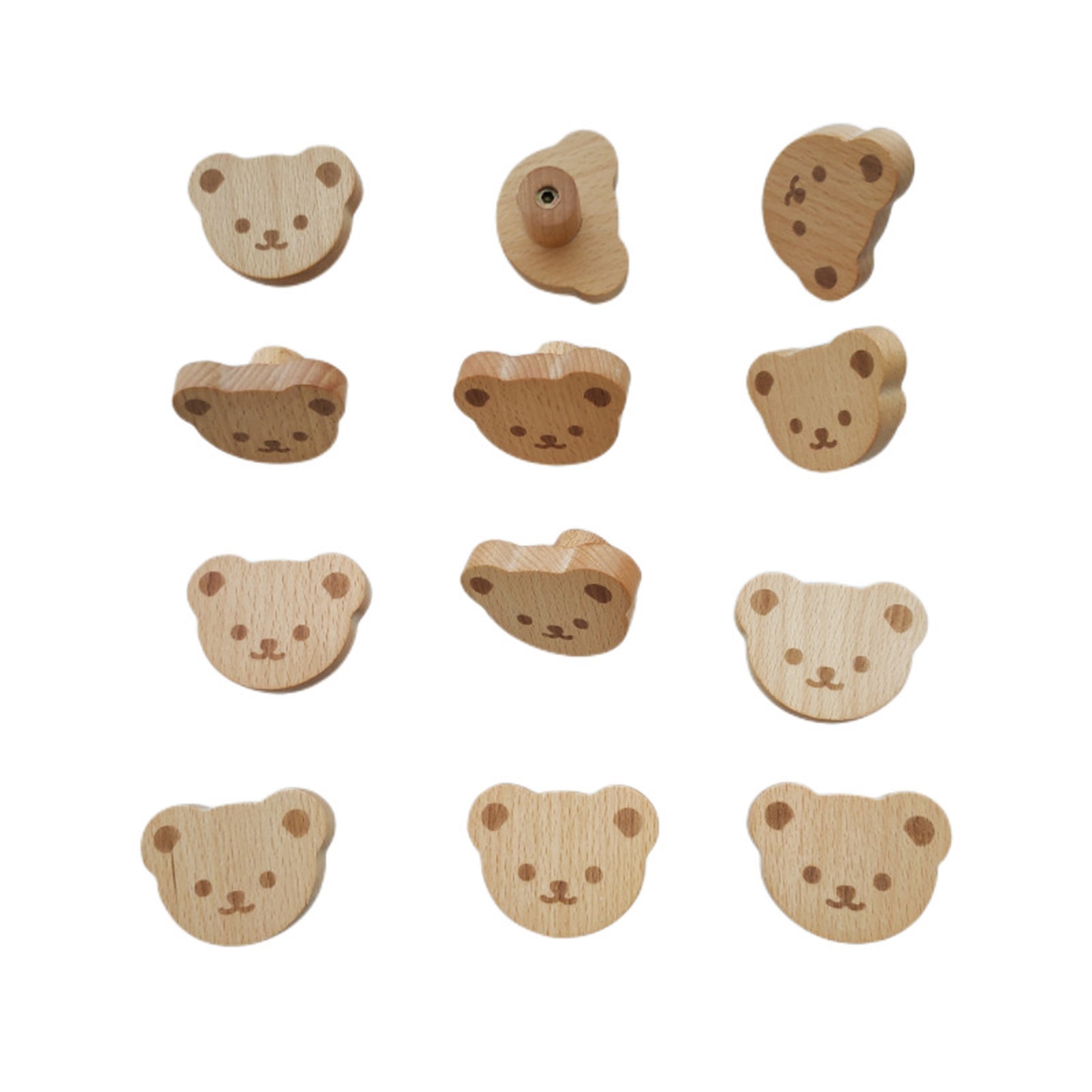 Cute Wooden Cabinet Handles Beech Wood Drawer Pulls Kids Safety ...