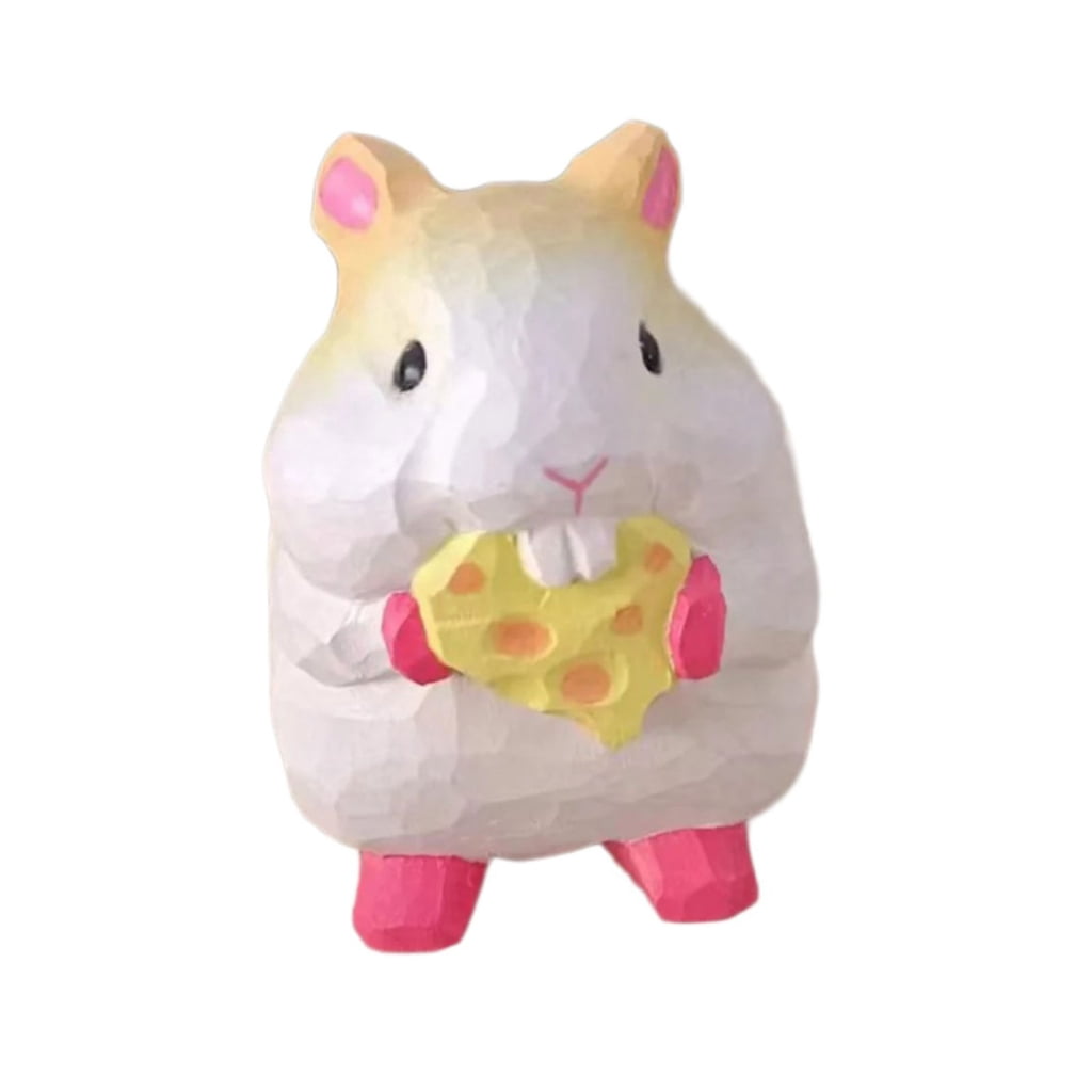 Cute Wooden Foodie Hamster Figure for Kids Bedroom and Office Desktop ...