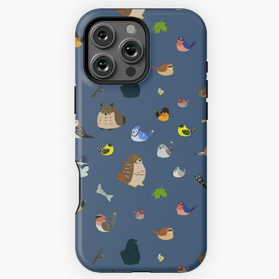 Cute Woodland Birds Forest Animal Pattern iPhone Case 11 12 13 14 15 16 ...