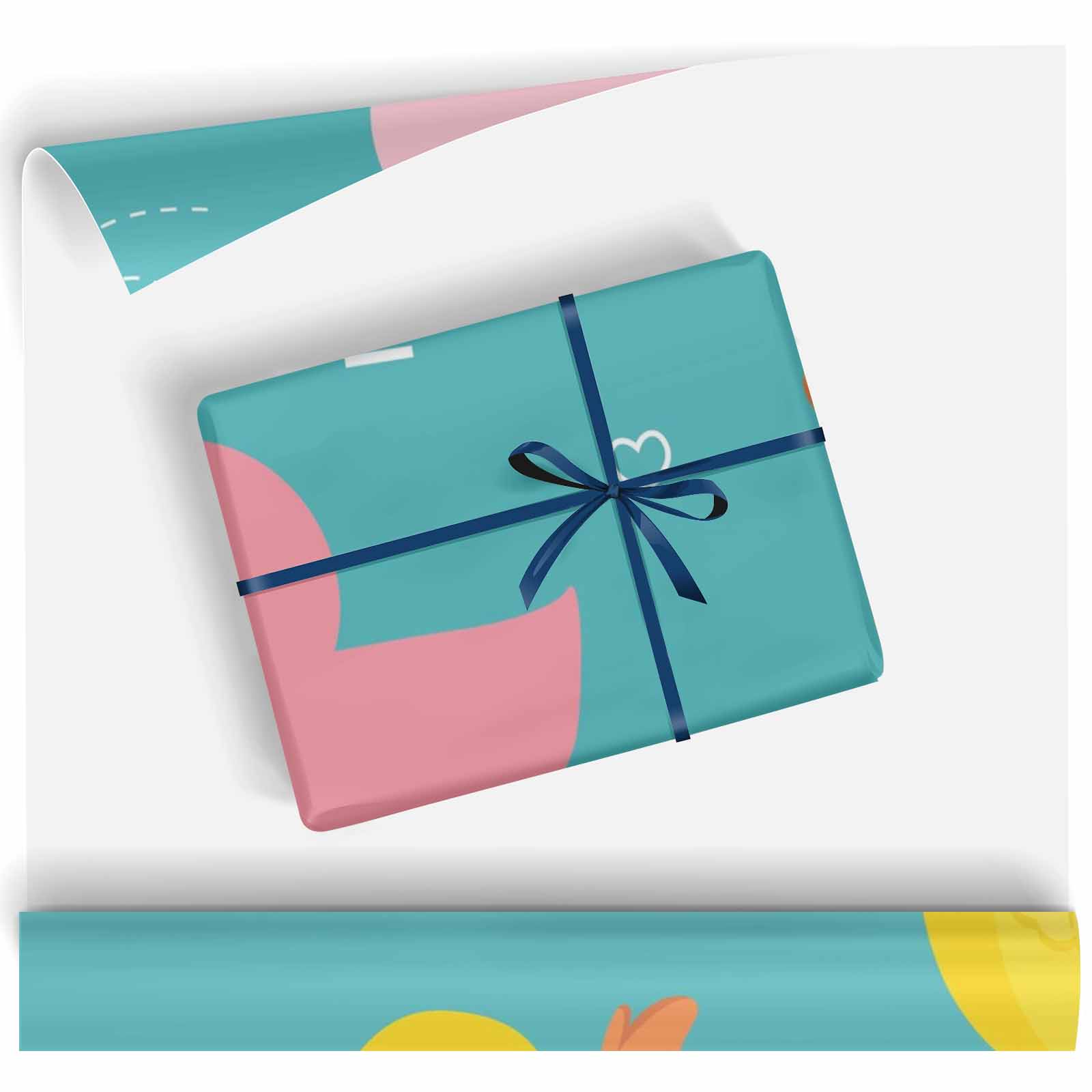Cute Wrapping Paper Pattern With A Rubber Duck Folded Wrapping Paper ...