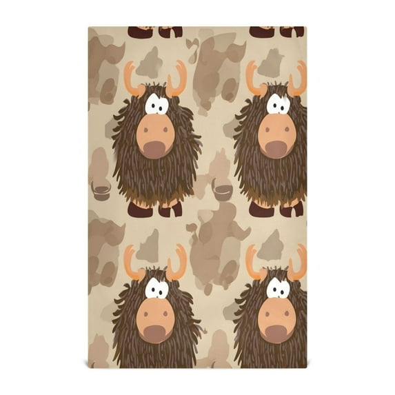 Cute Yak Pattern Kitchen Towels Dishcloth Decorative Waffle Towels ...