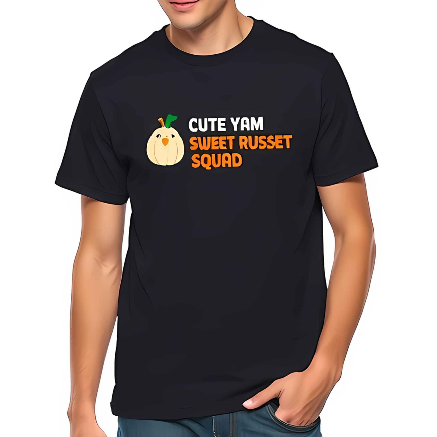 Cute Yam Sweet Russet Squad Cotton Short Sleeve T-Shirt - Fun Cartoon ...