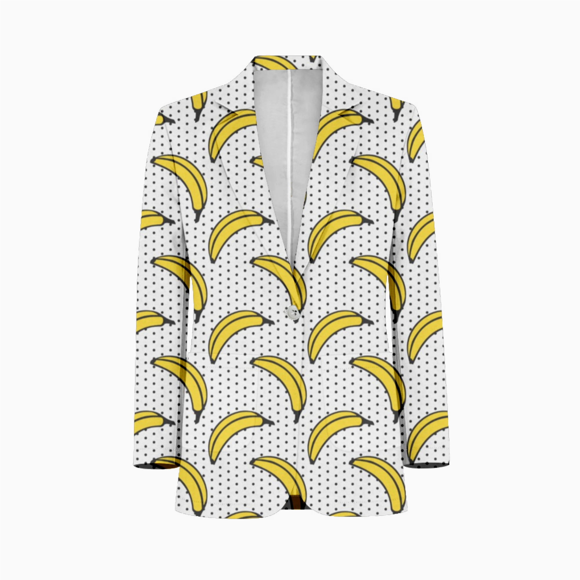Cute Yellow Banana Mens Suits Shawl Collar Slim Fit Suit Mens Groom ...