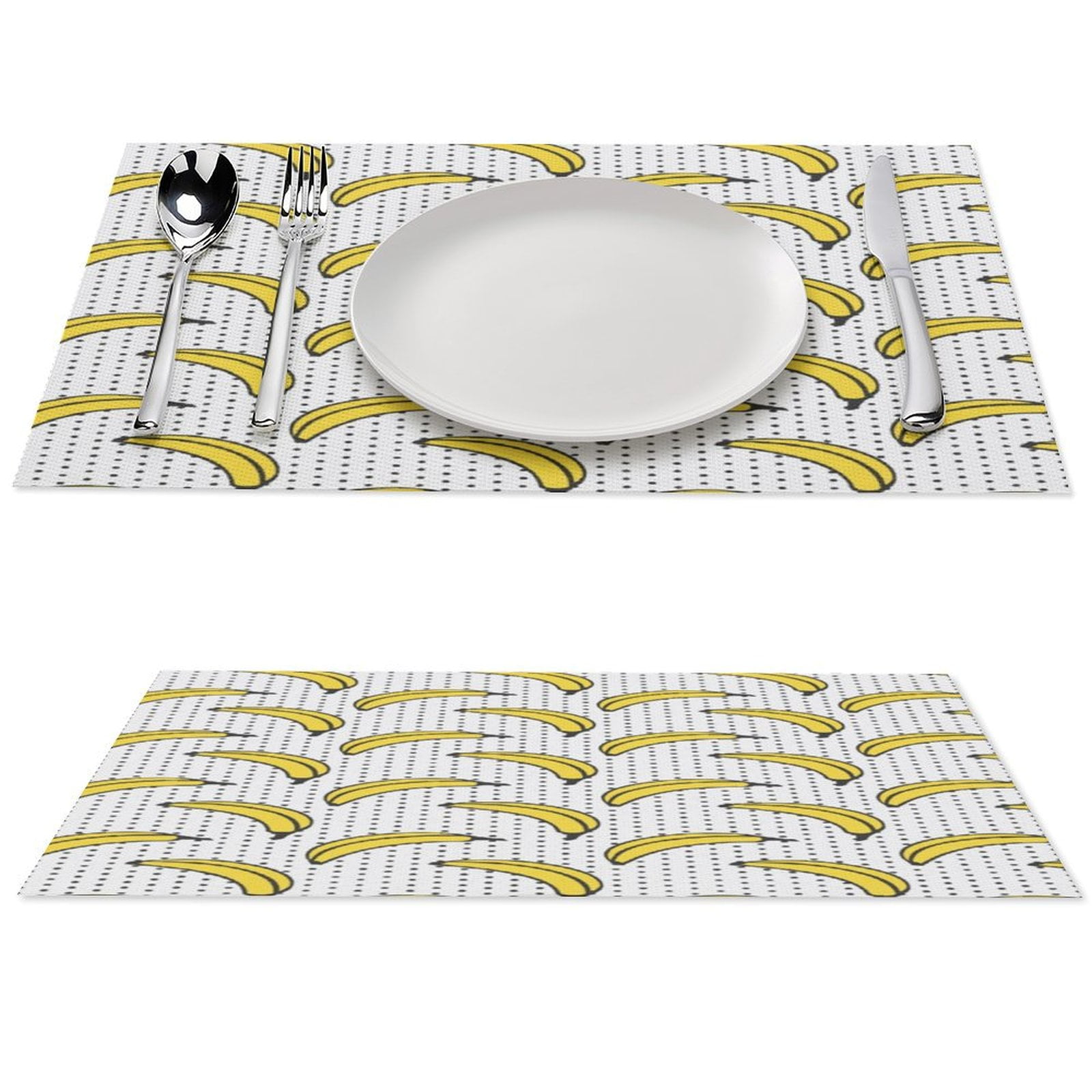 Cute Yellow Banana PVC Waterproof Place Mats Placemats Dining Table ...