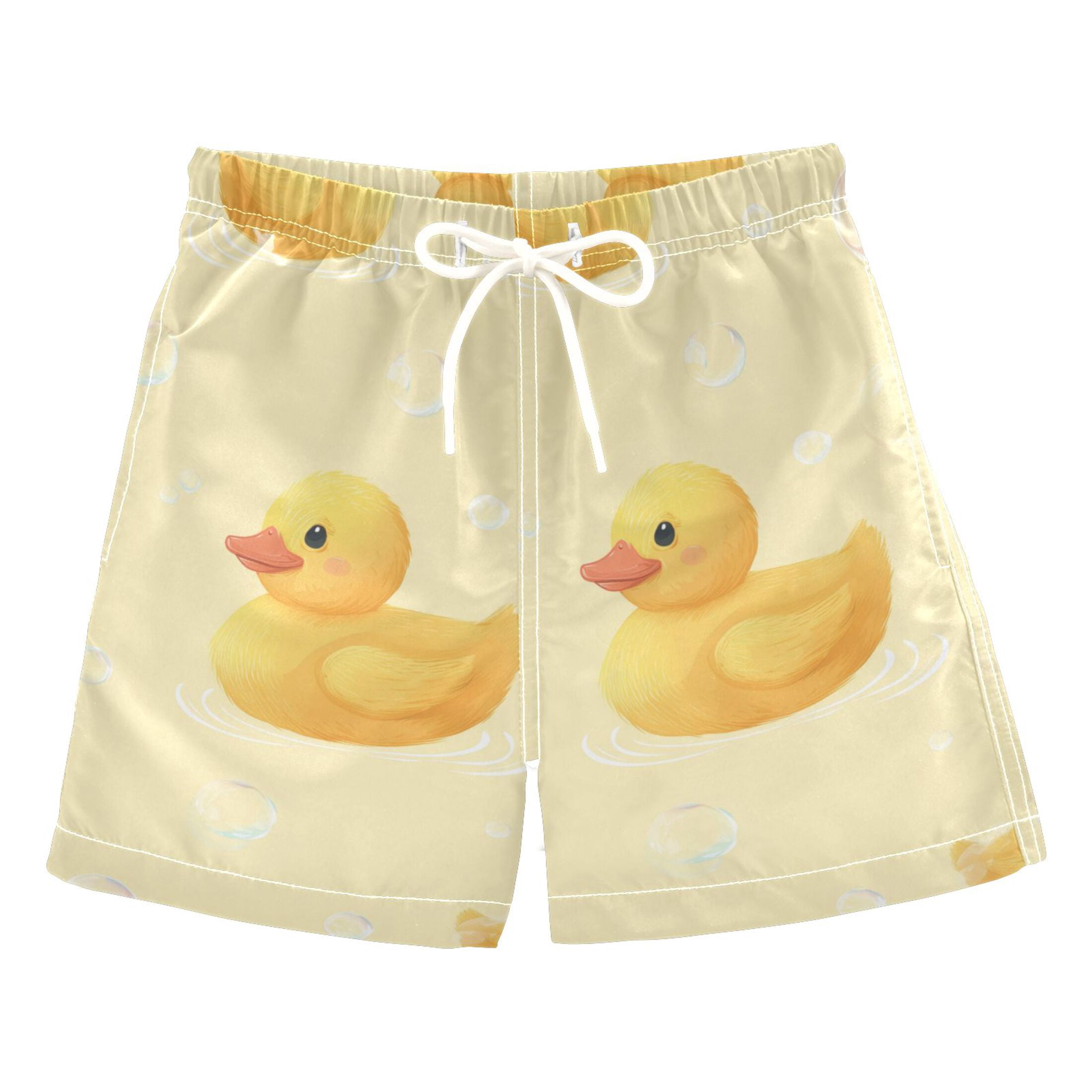 Cute Yellow Ducks with Bubbles Swim Trunks Board Shorts Beach Pants ...