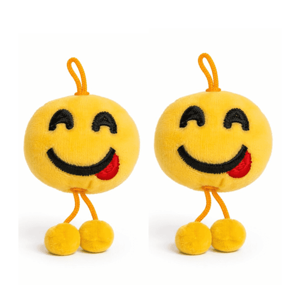 Cute Yellow Emoji Plush Hanging Toy Smiling Face Soft Stuffed Pull ...