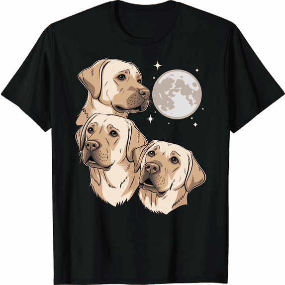 Cute Yellow Labrador Moon Graphic for Lab Owner Short Sleeve Tee ...