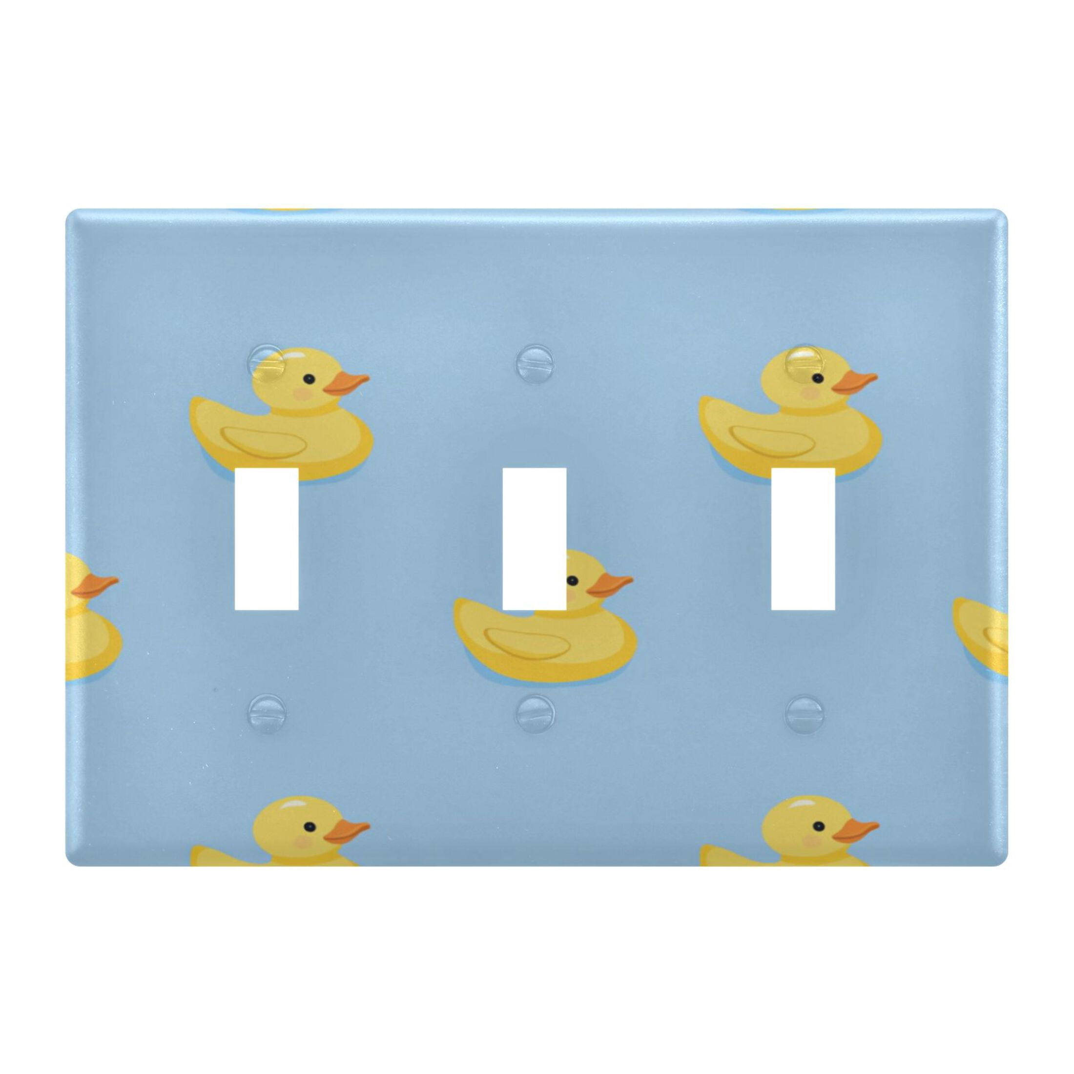 Cute Yellow Rubber Ducks Blue Background Light Switch Cover Electrical ...