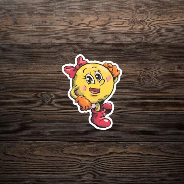 Cute Yellow Smiley Face Sticker With Red Shoes And Bowphone Decal Water ...