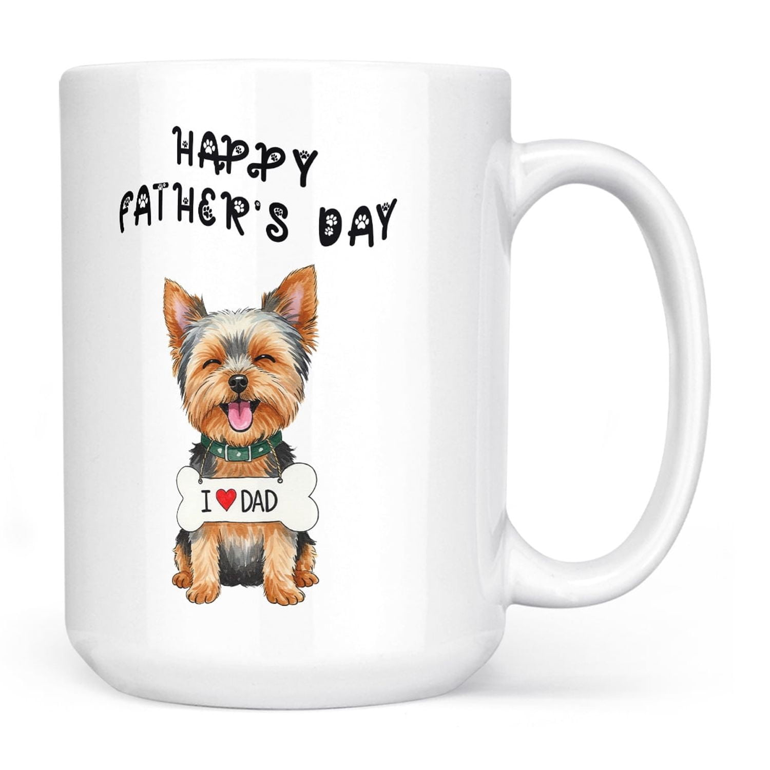 Cute Yorkshire Terrier Loves Dad Happy Father's Day Mug Yorkie Dog ...