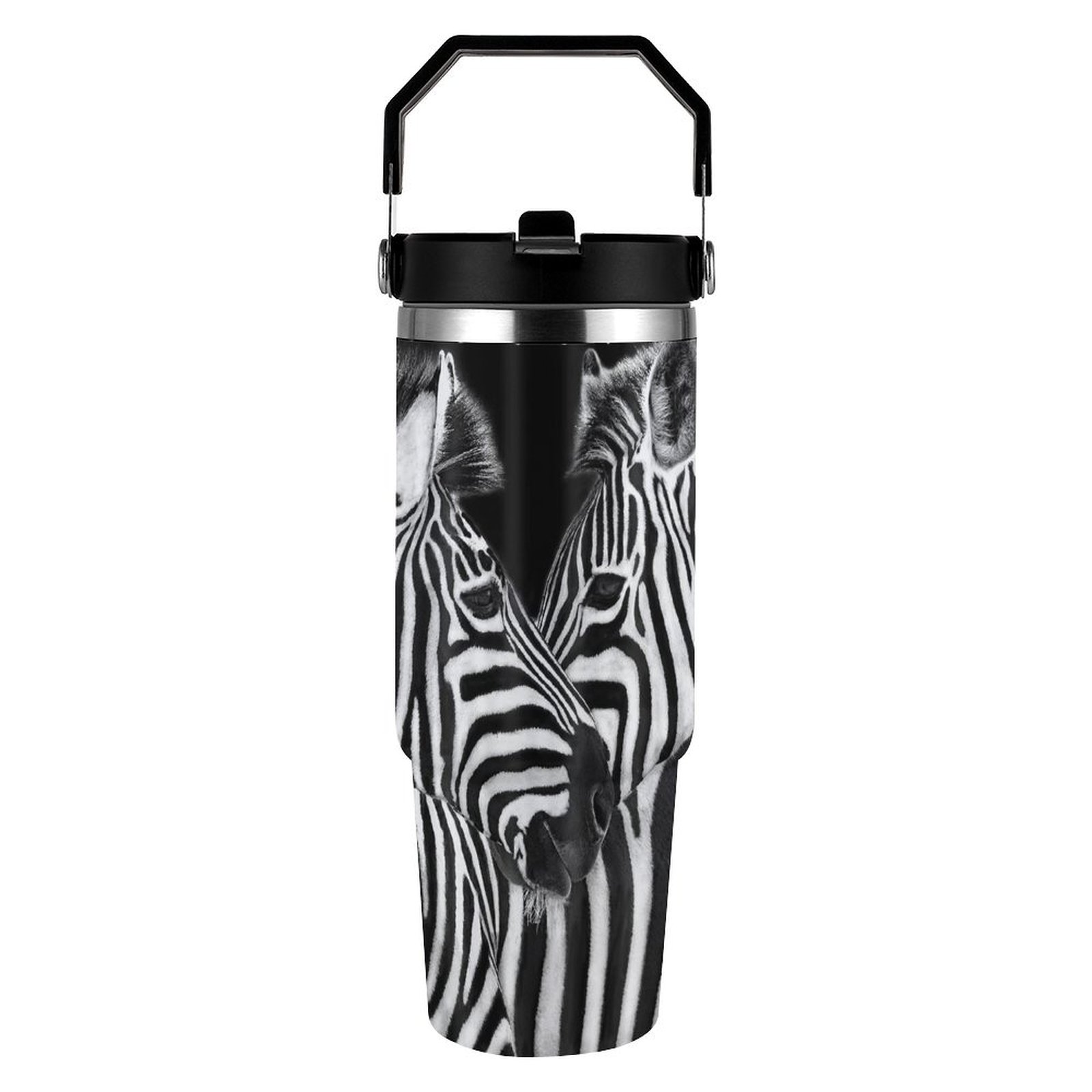 Cute Zebra Animal Print Stripe Design 30 oz Stainless Steel Tumbler ...