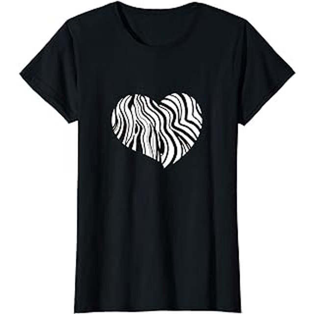 Cute Zebra Print Heart, Zebra Lovers, Animal Print Patterns T-Shirt ...