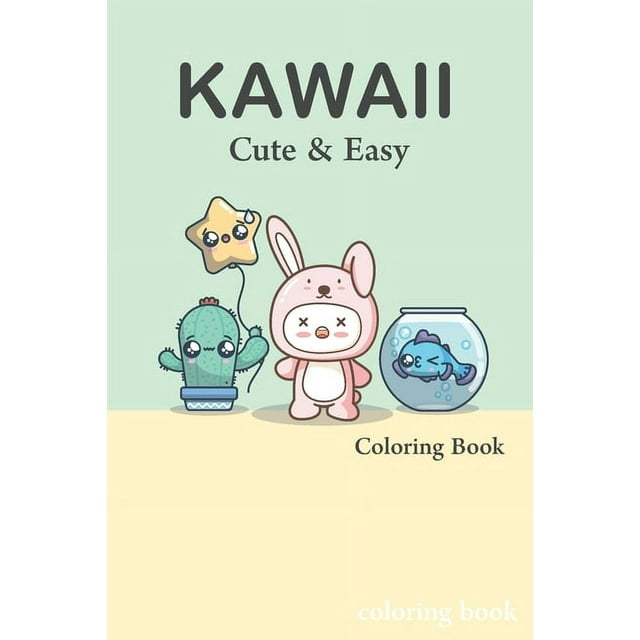 Cute and Easy Kawaii Colouring Book: easy kawaii colouring book fun ...