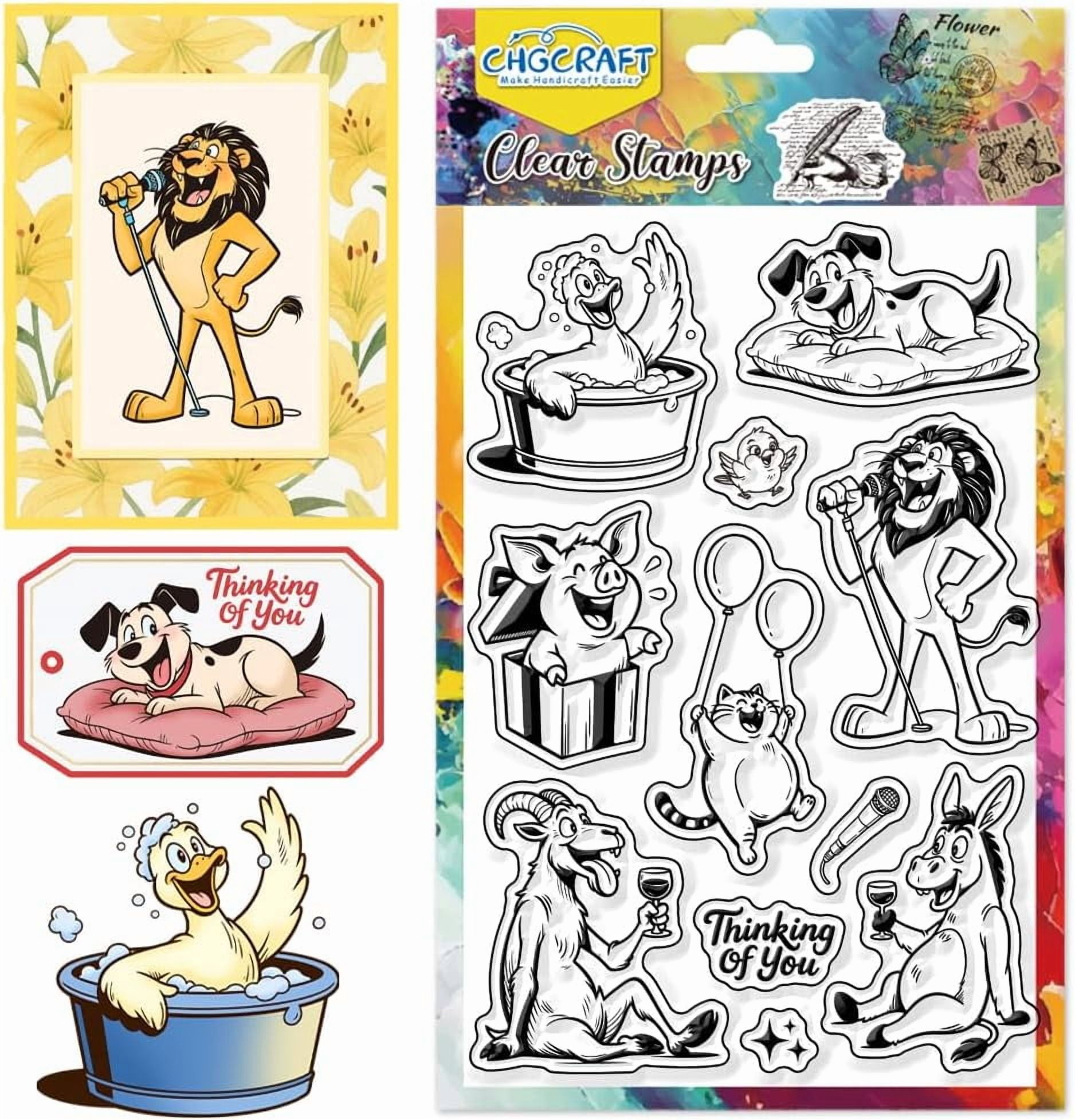 Cute and Exaggerated Animals Clear Stamps Funny Animals Transparent ...