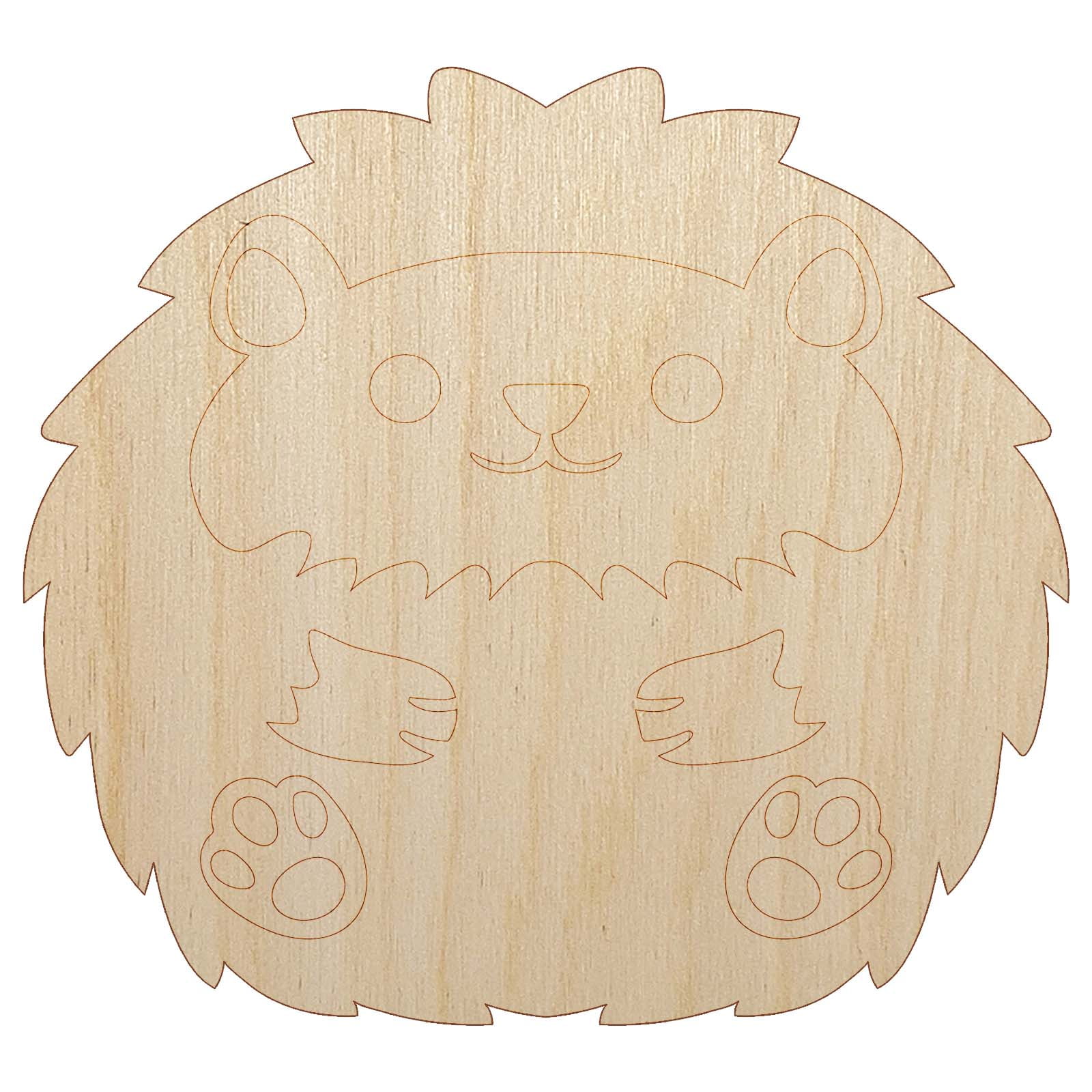 Cute and Round Hedgehog Ball Wood Shape Unfinished Piece Cutout Craft ...