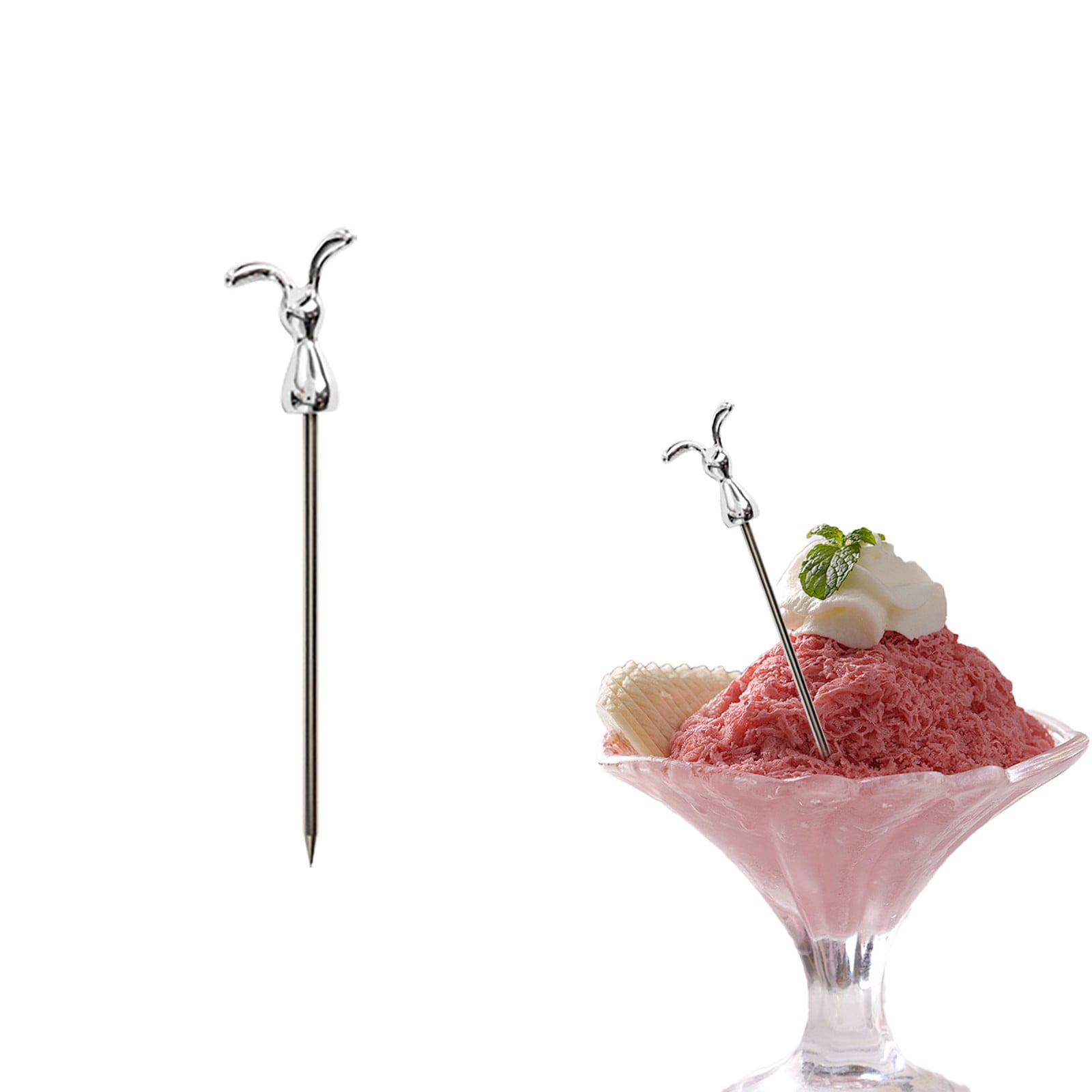 Cute animal tableware round spoon Stainless Fruit Forks Creative Design ...