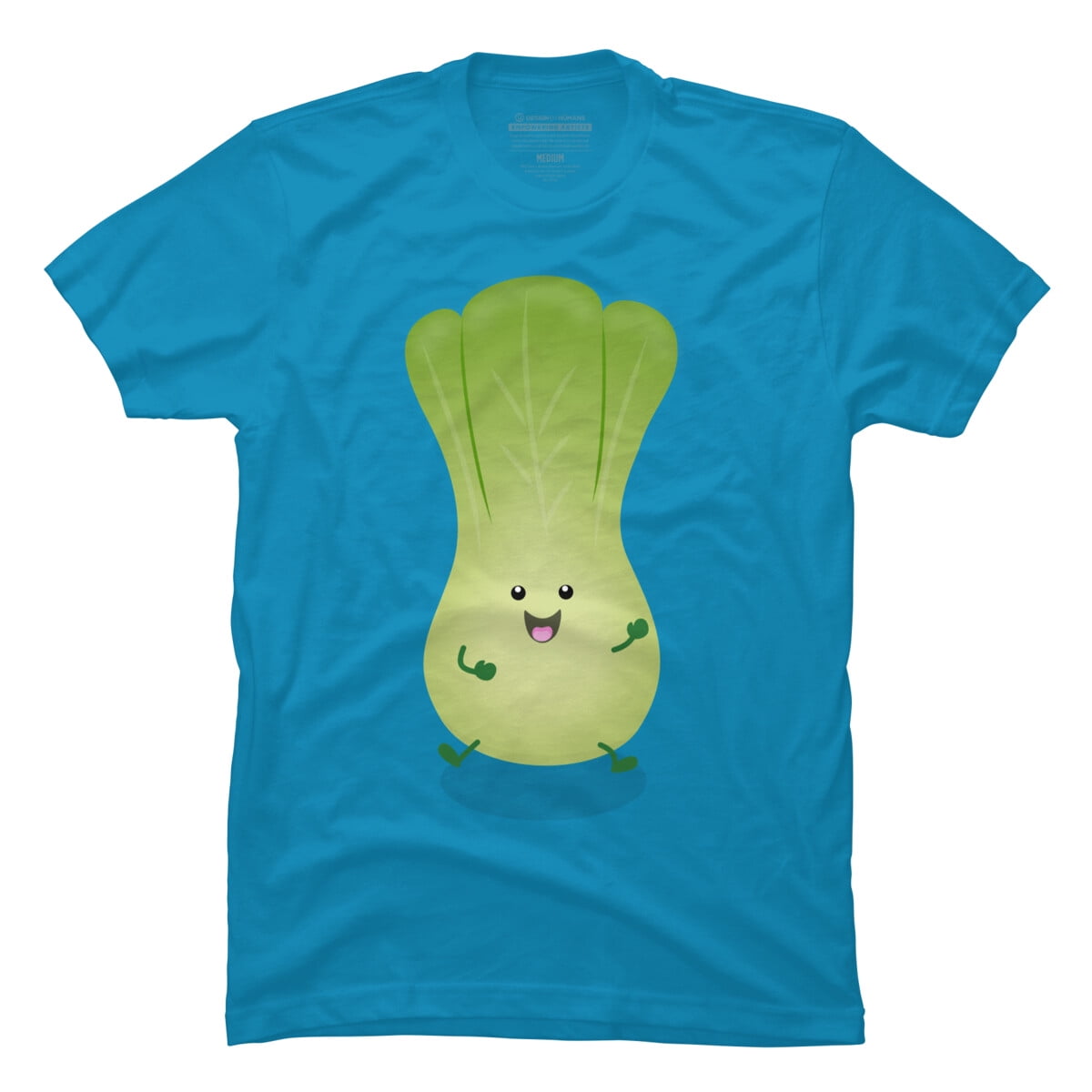 Cute baby bok choy cartoon illustration Mens Turquoise Blue Graphic Tee ...