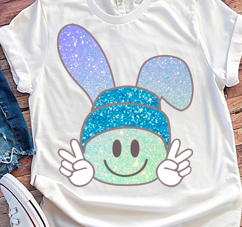 Cute bunny face SVG PNG bundle Retro Boys Easter SVG Bunny with Glasses ...