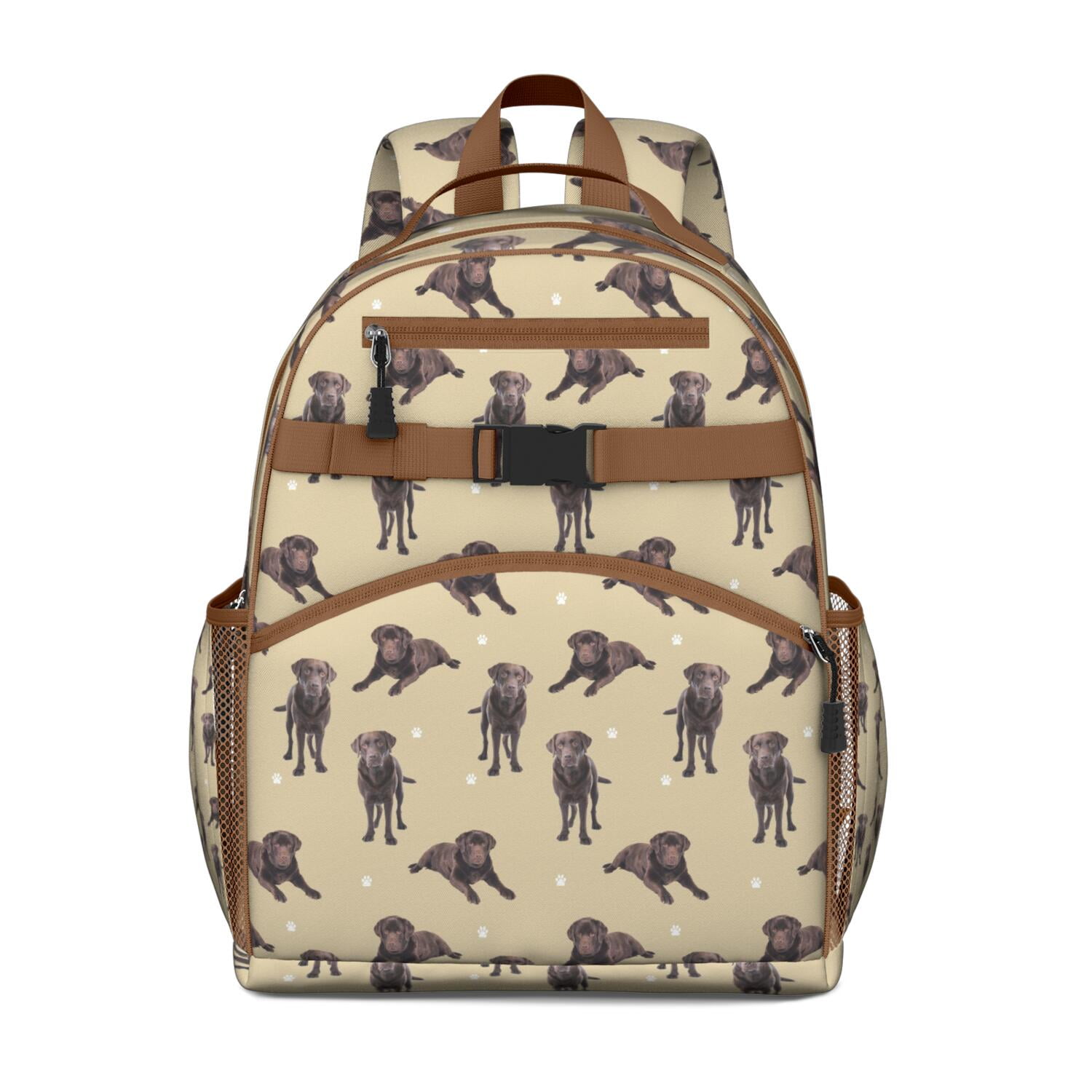 Cute canine backpack with paw and bone prints, lightweight backpack ...