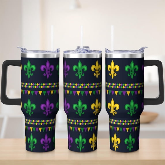 Cute carnival tumbler 40 oz tumbler with handle and straw 304 stainless ...