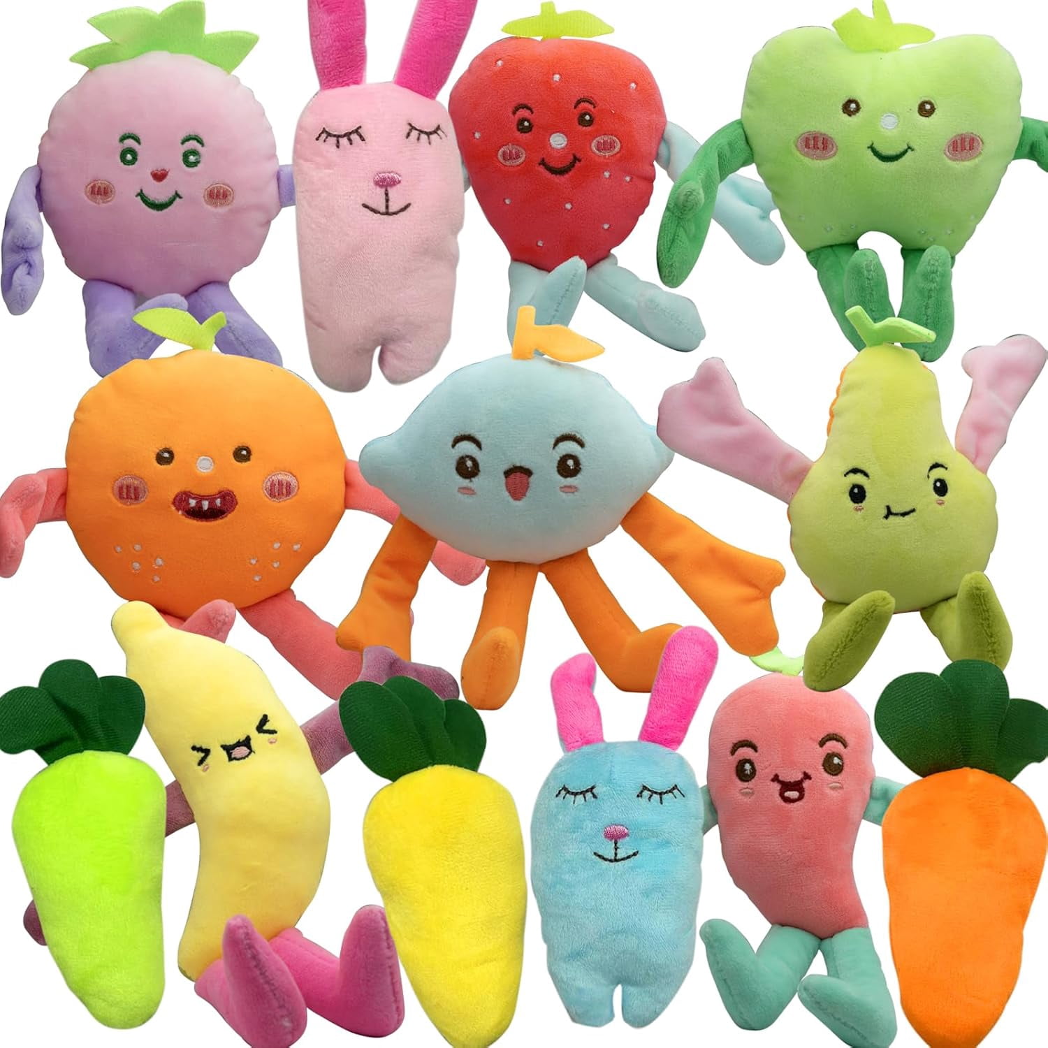 Cute carrot fruit dog sound toy dog toy, pet puppy small dog (13 pack ...