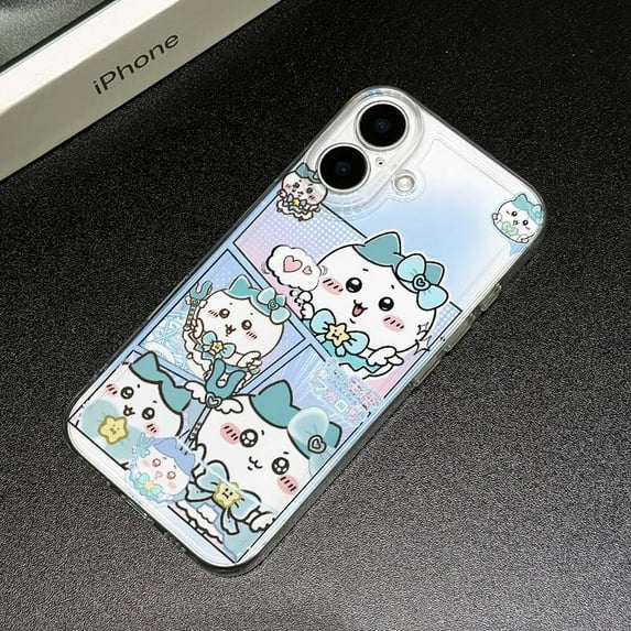 Cute cartoon Lovely pink blue bowknot chiikawa hachiware Clear Soft TPU ...