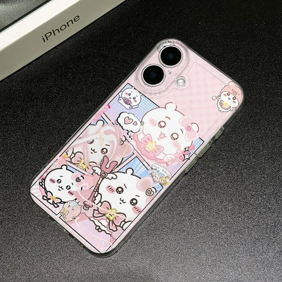 Cute cartoon Lovely pink blue bowknot chiikawa hachiware Clear Soft TPU ...