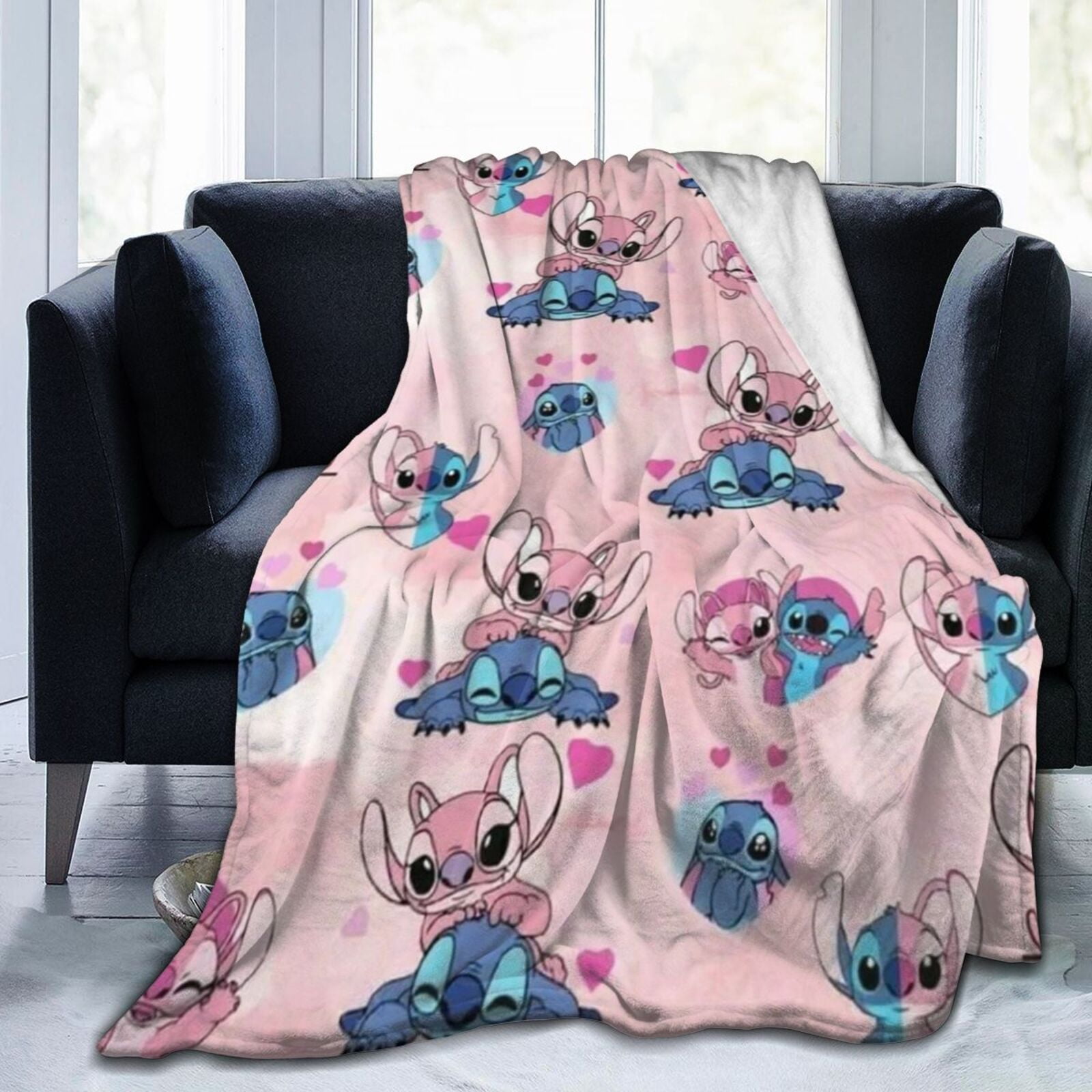 Cute cartoon Stitch print super soft four seasons comfortable blanket ...