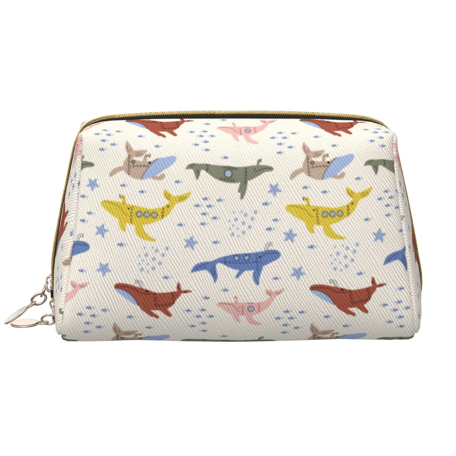 Cute cartoon Whales Travel Makeup Bag - Large Capacity Travel Toiletry ...