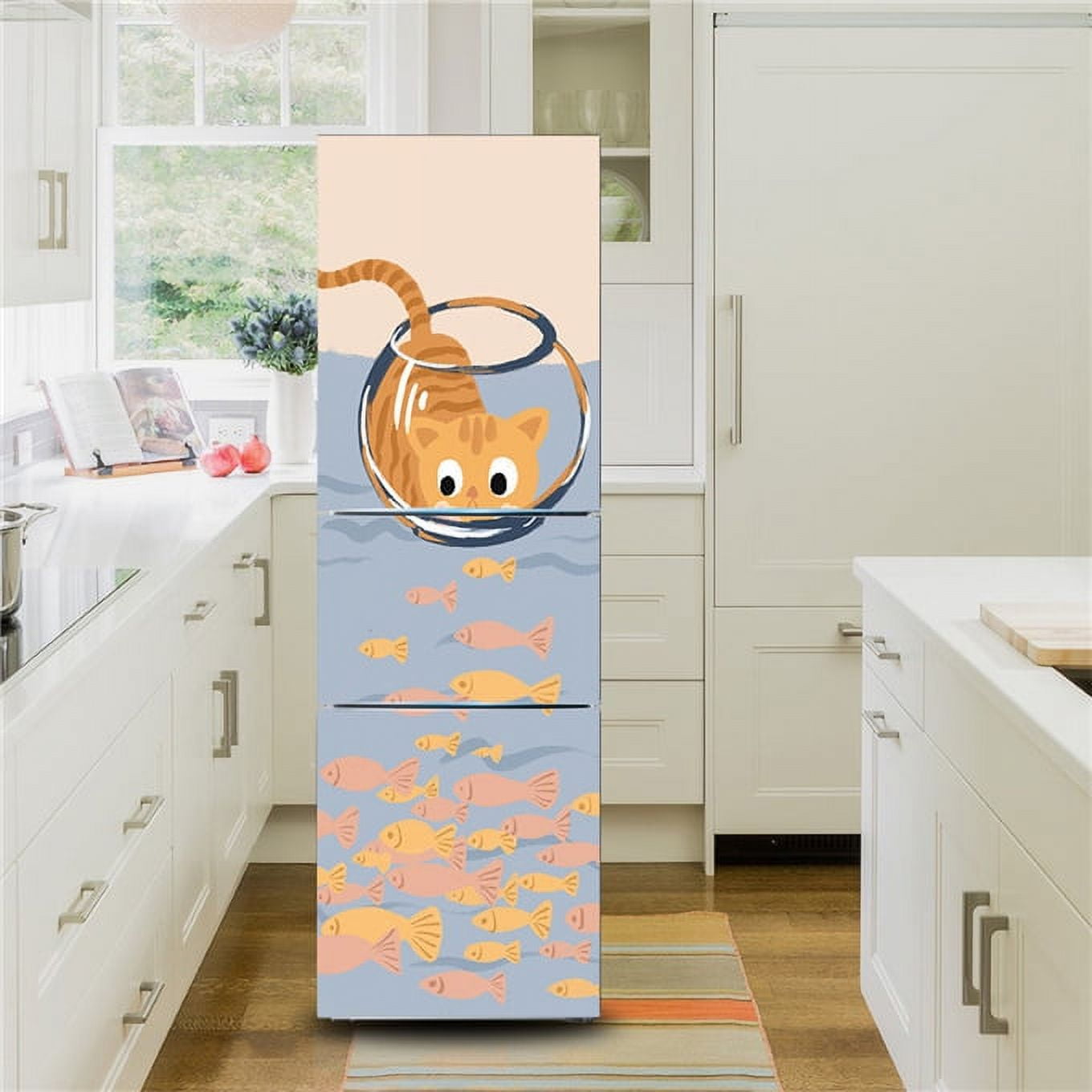 Cute cartoon animal refrigerator wallpaper Waterproof children's room ...