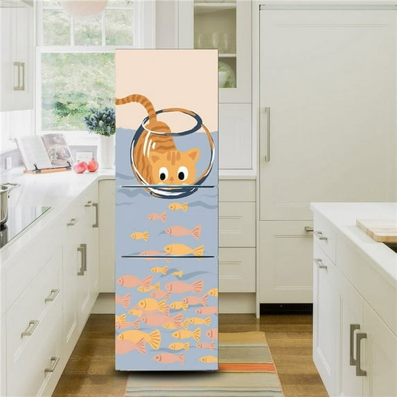 Cute cartoon animal refrigerator wallpaper Waterproof children's room ...