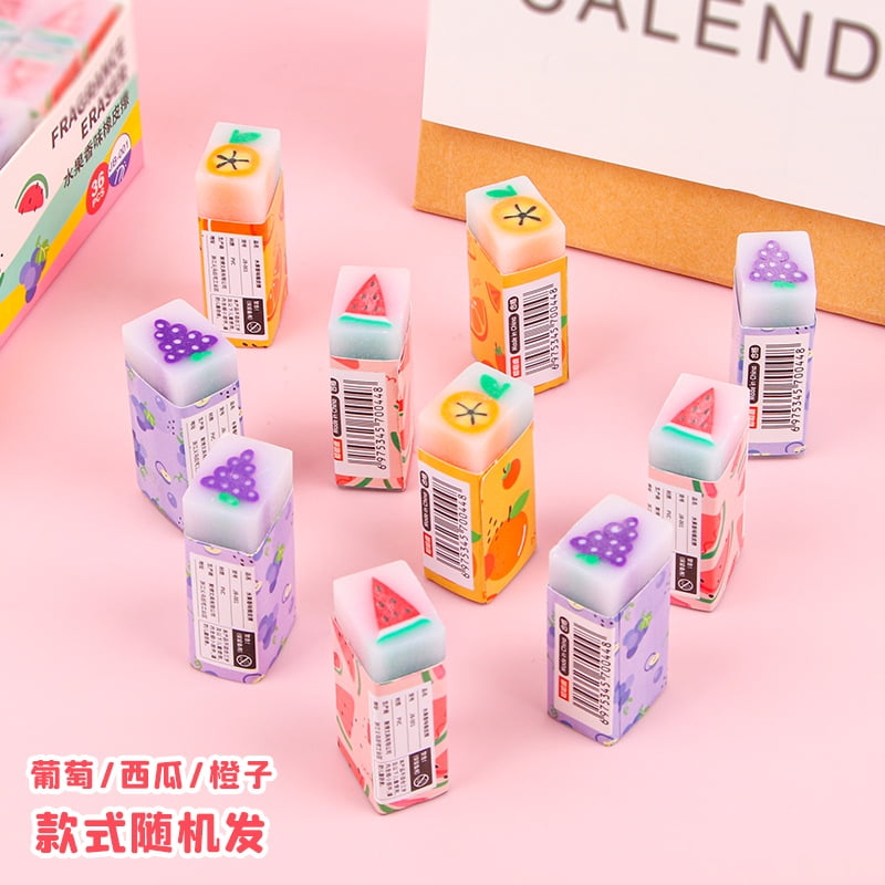 Cute cartoon fragrance cut fruit sandwich eraser student supplies ...